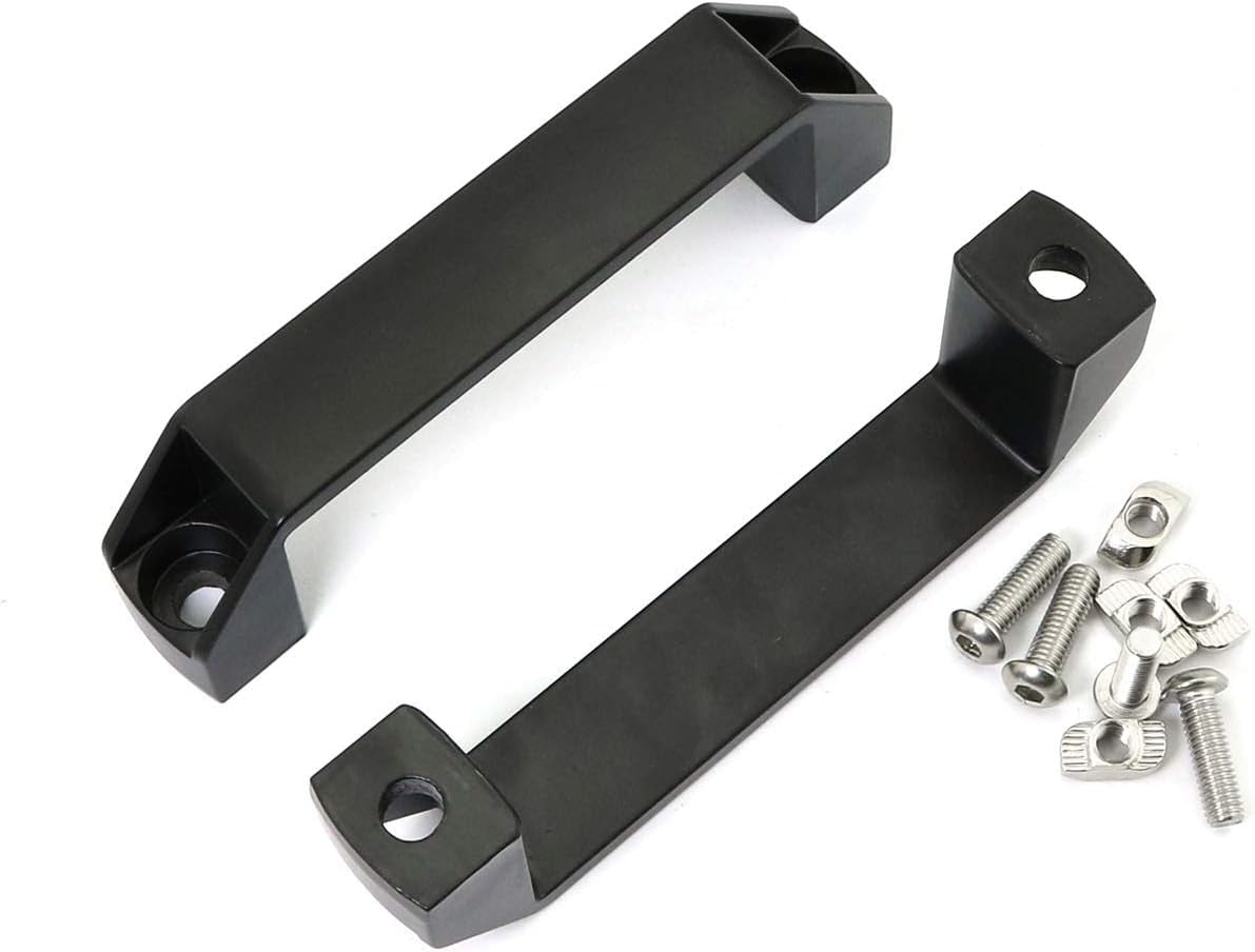 2-Pack Black Aluminium Alloy Handle Rectangular Industrial Pull Handle ...