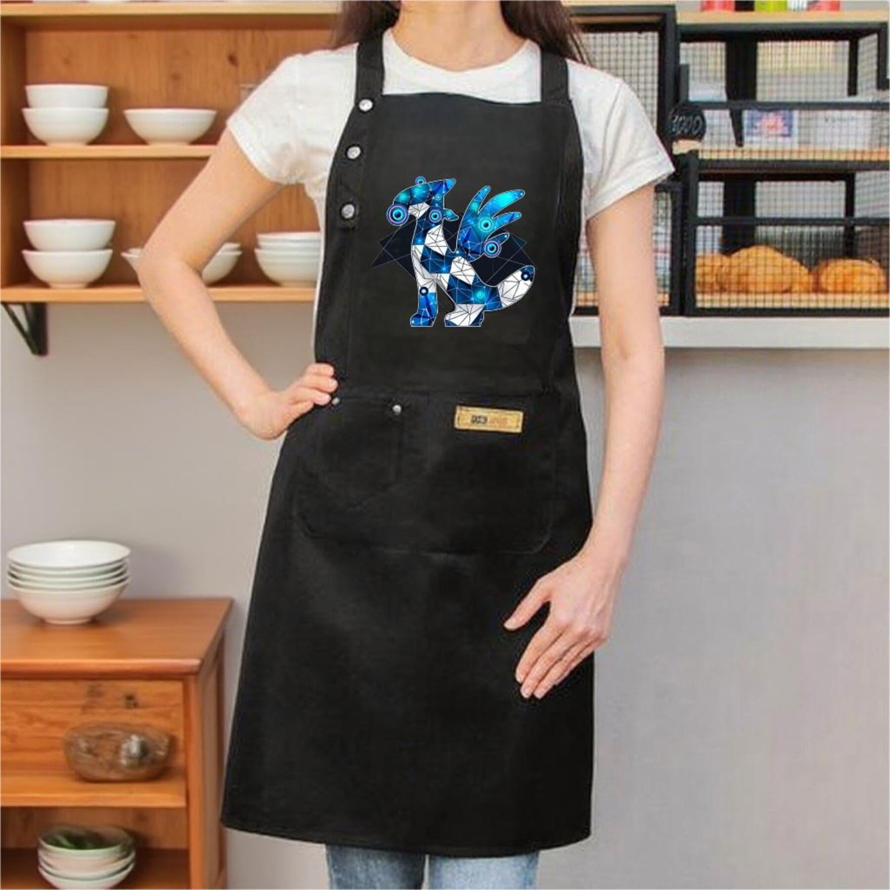2 Pack Black Aprons with Pockets for Men & Women - Featuring Blue ...