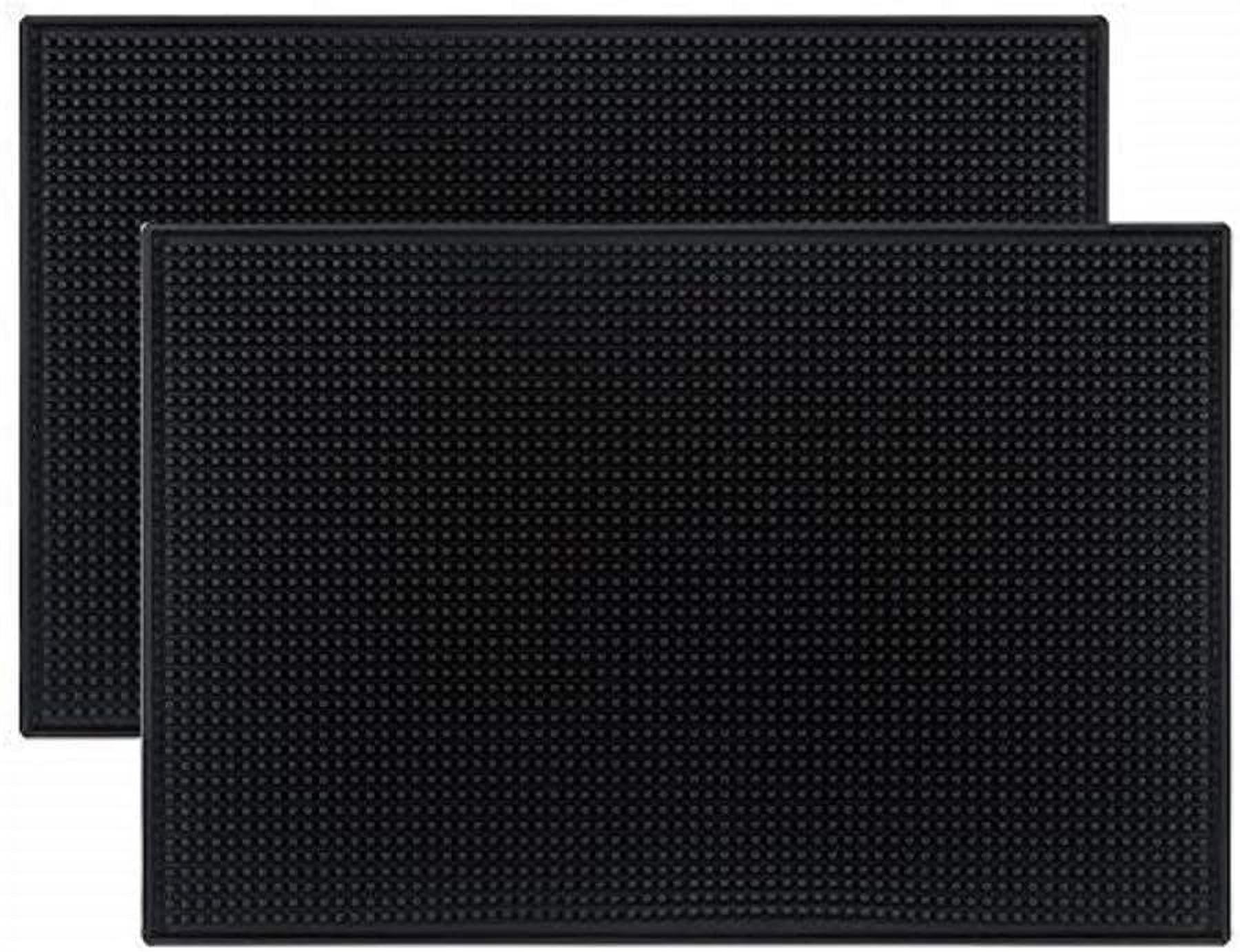 2 Pack Black Bar Mat, 18" x 12" Rubber Dish Drying Mat for Countertop ...