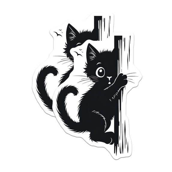 (2 Pack) Black Cat Magnets - Whimsical Kitten - Refrigerator Magnets ...