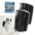 2 Pack Black Catnip Wall Massage Corner Brush for Long & Short Fur Cats ...