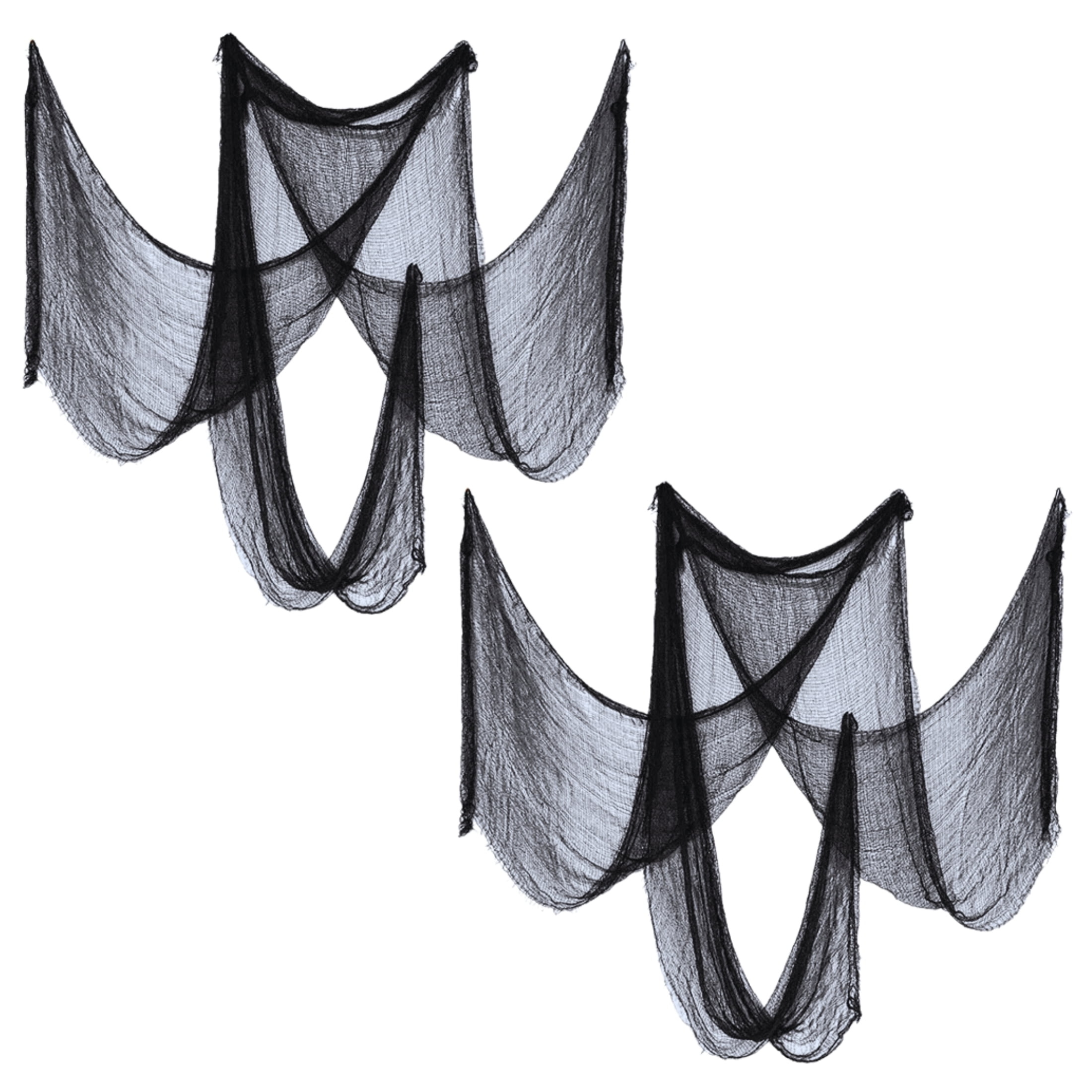 2-Pack Black Creepy Cloth Halloween Decoration, 72 x 30 in. Spooky ...