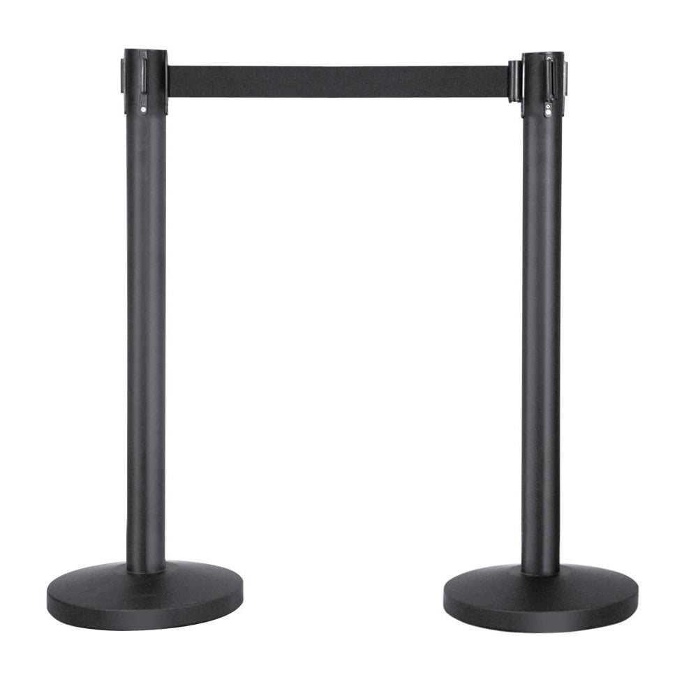 2-Pack Black Crowd Control Barrier Stanchion Posts Queue Pole ...