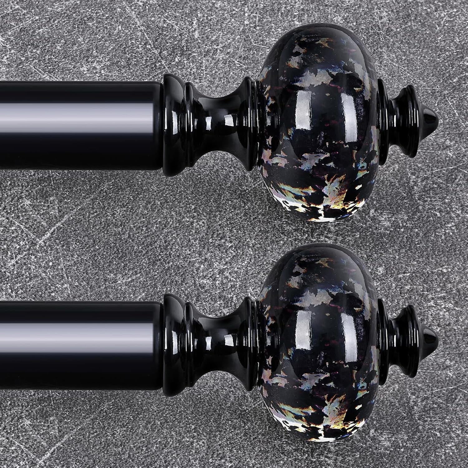 2 Pack Black Curtain Rod for Windows 48 to 84 Inches, 1'' Heavy Duty ...