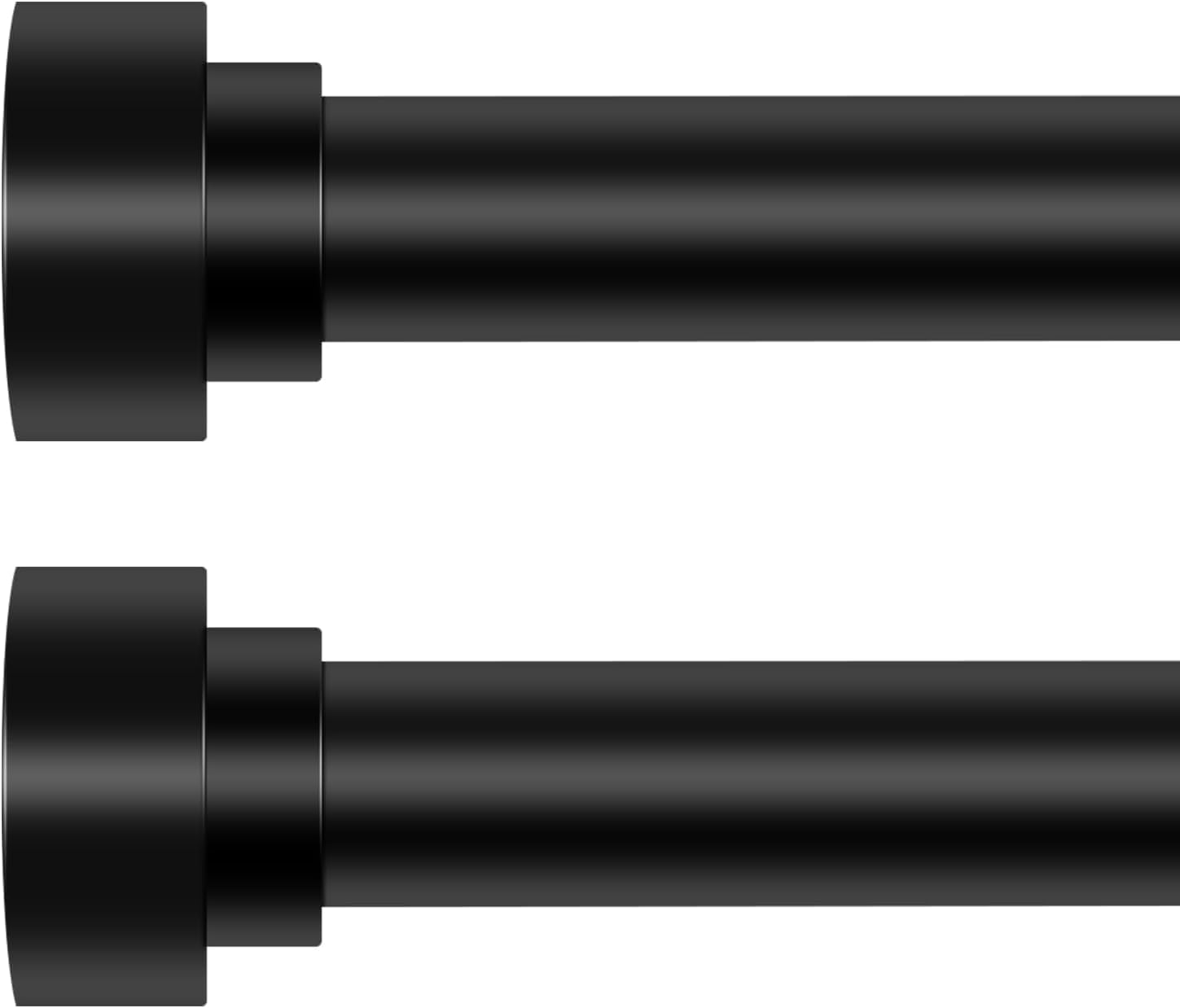 2 Pack Black Curtain Rods Adjustable 48 to 84 Inch, Heavy Duty 1 Inch ...