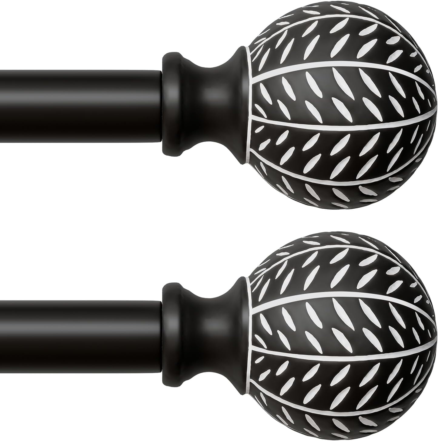 2 Pack Black Curtain Rods for Windows 48 to 84 Inch(4-7ft),1'' Diameter ...