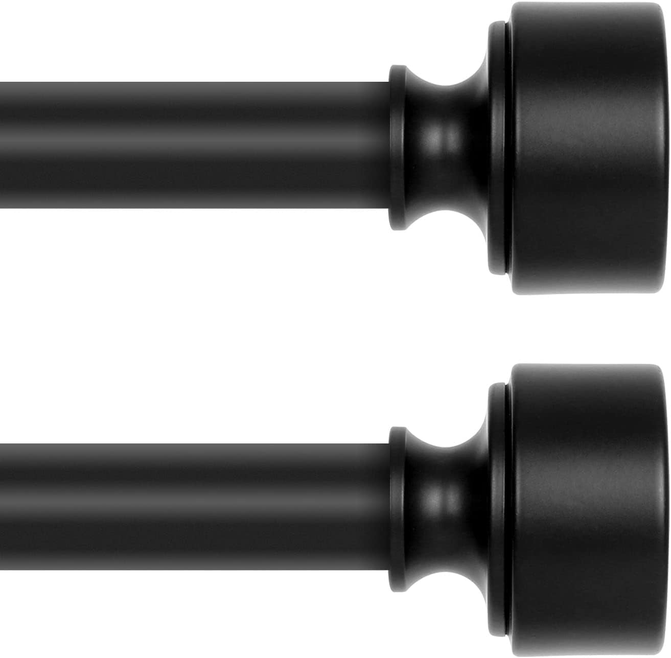 2 Pack Black Curtain Rods for Windows 48 to 84 Inch(4-7ft),Noble Metal ...