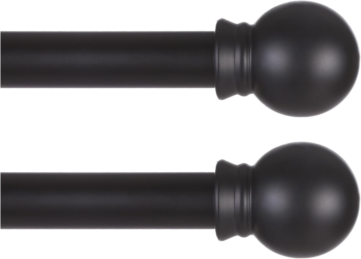 2 Pack Black Curtain Rods for Windows 66 to 120 Inch, 5/8" Diameter ...