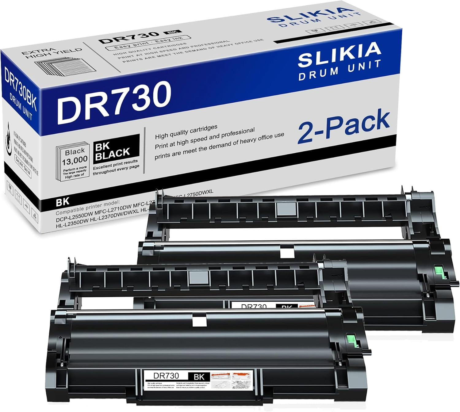 2-Pack Black DR730 Drum Unit: Compatible DR730 DR-730 Replacement for ...