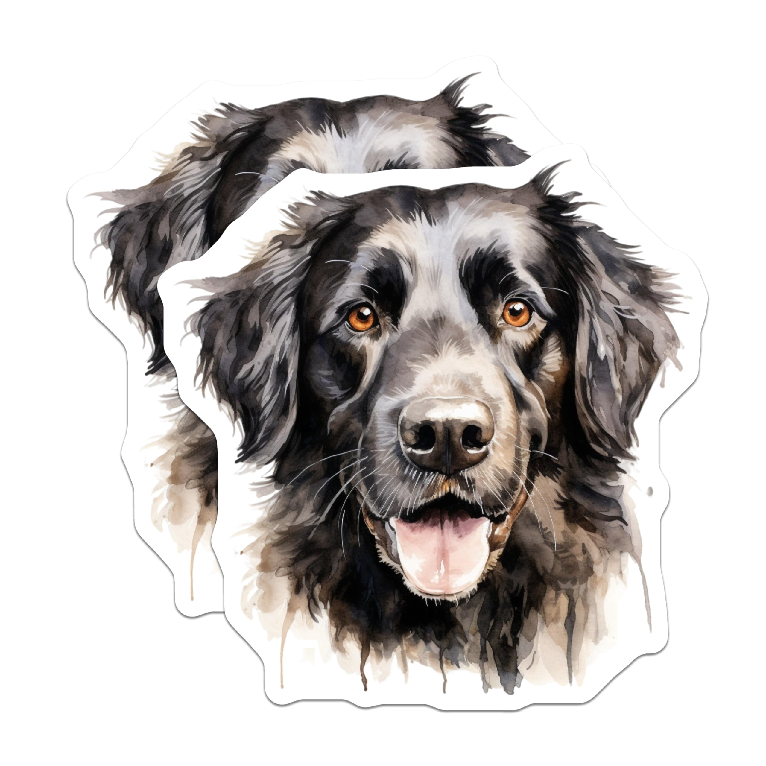 (2 Pack) Black Dog Stickers - Watercolor Pet Art - Dog Mom Accessory ...