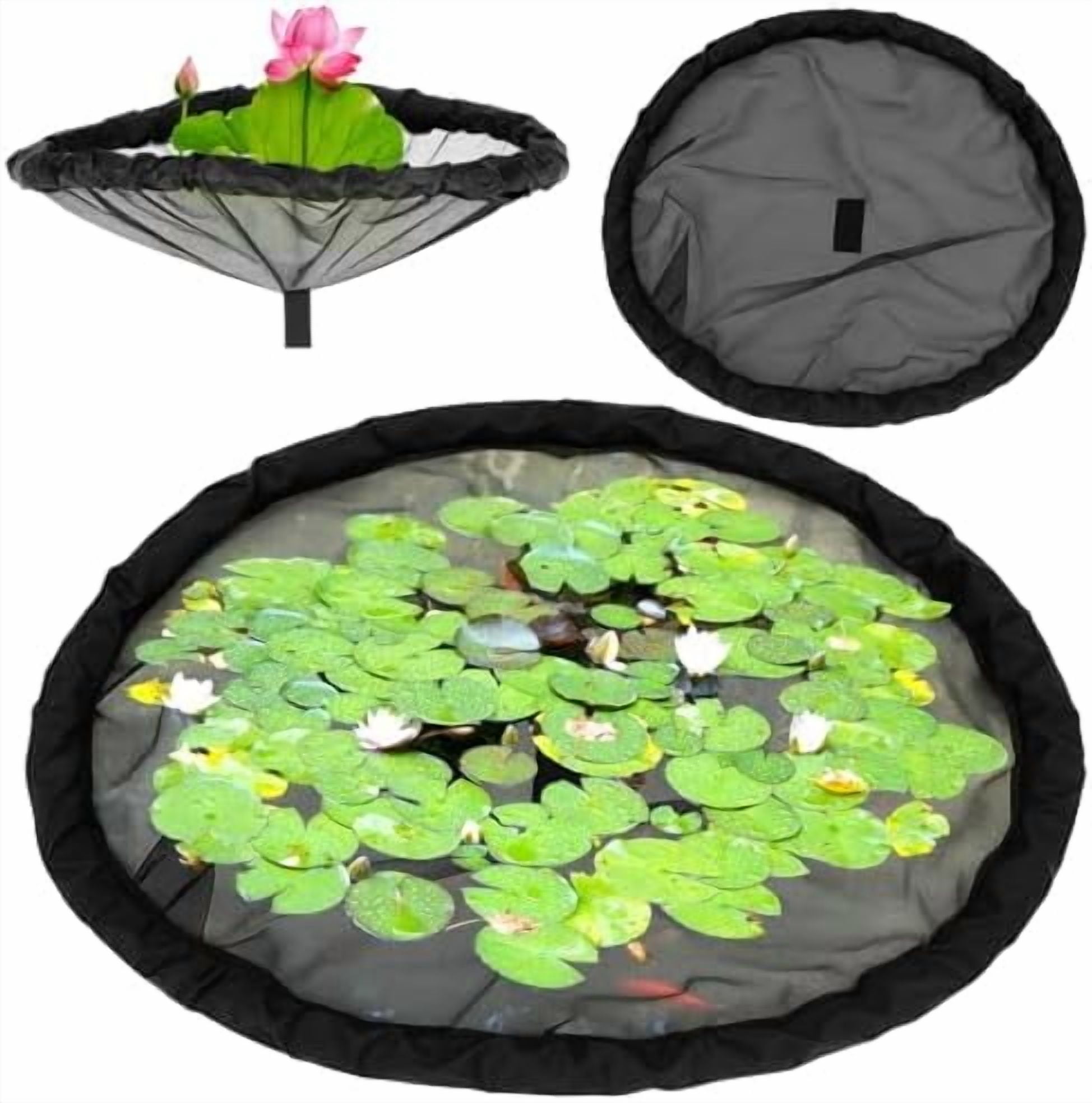 2 Pack Black Floating Plant Protector Islands, 23.6 Inch Round Pond ...