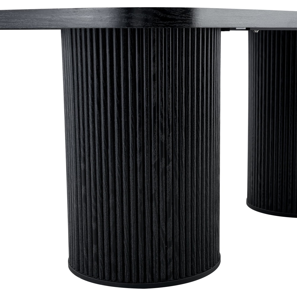 2 Pack Black Fluted Cylindrical Roman Column MDF Table Legs, Retro ...