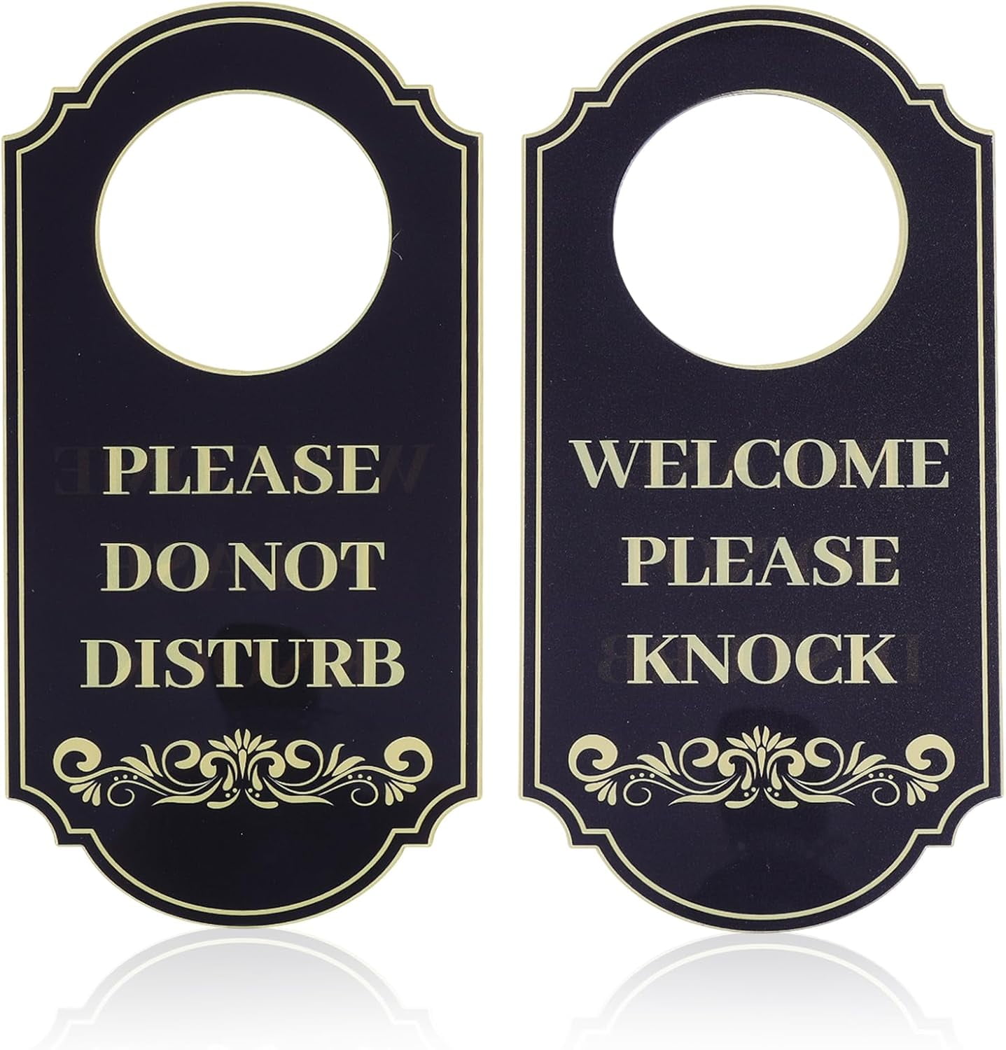 2 Pack Black Gold Do Not Disturb Door Hanger Sign 8x3.94in Acrylic ...