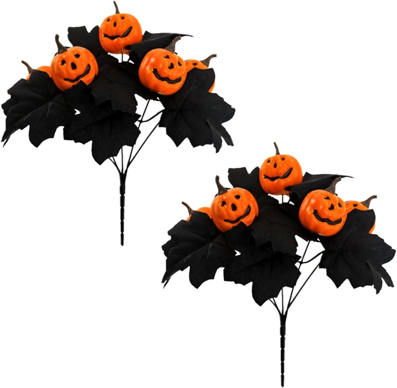 2 Pack Black Halloween Pumpkin Decorations Indoor Artificial Fake ...