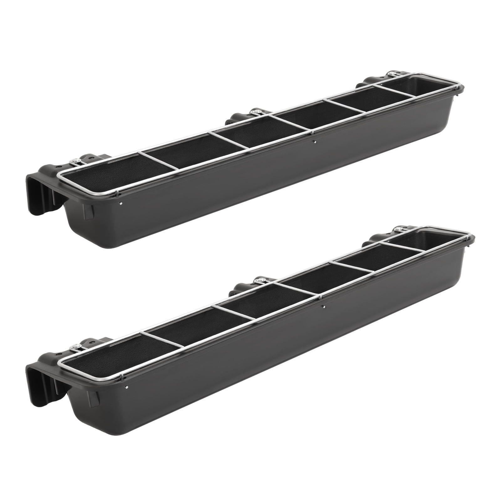 2 Pack Black Hook Over Goat Trough 9 Quart Livestock Feeder For Sheep ...