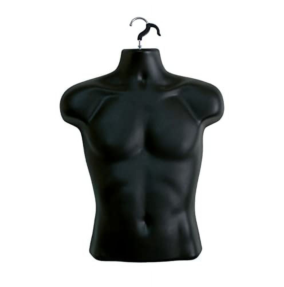 2 Pack Black Male Mannequin Torso, Dress Form Tshirt Display Countertop ...