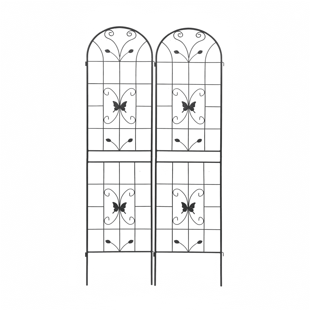 2 Pack Black Metal Garden Trellis - 86.7" x 19.7" Rustproof Garden Arch ...