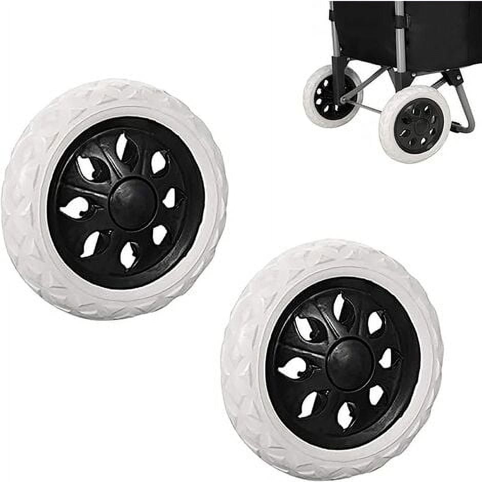 2-Pack Black Plastic Replacement Tires for Carts, Durable & Slip ...