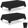 2 Pack Black Plastic Table Cloth Disposable Rectangle Tablecloth 54 x ...