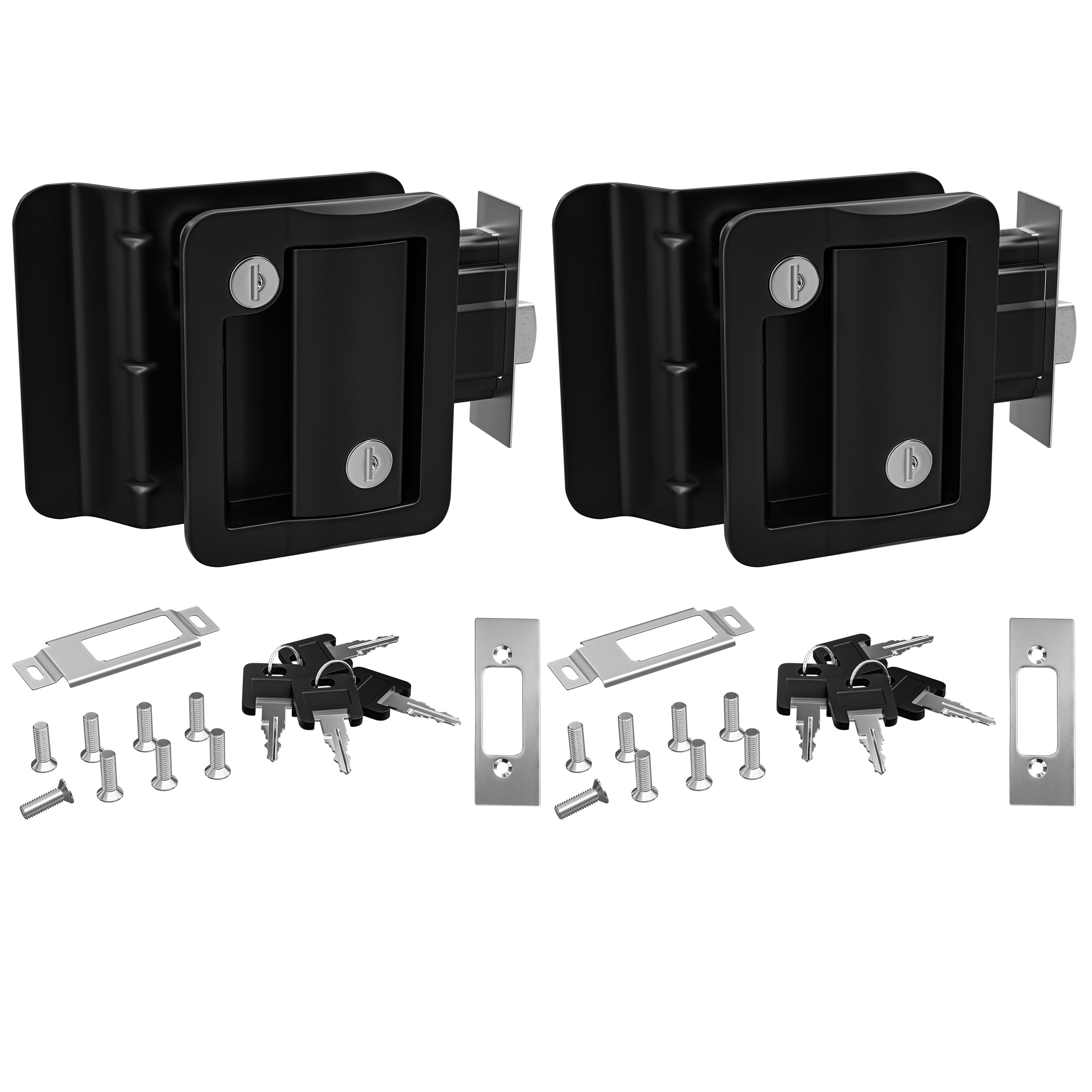 Leisure Locks 2 Pack Black RV Entry Door Lock Handle Knob with Deadbolt ...