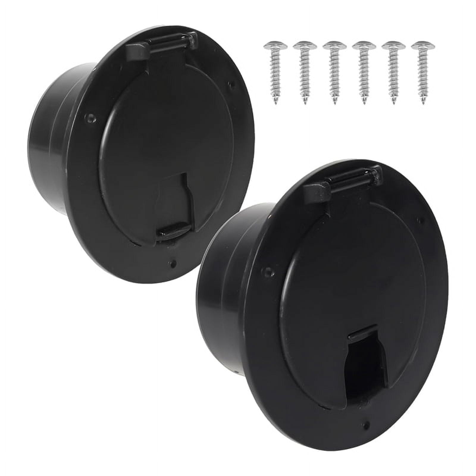 2-Pack, Black RV Hatch Covers Round Electric Cable Hatch for RV Trailer ...