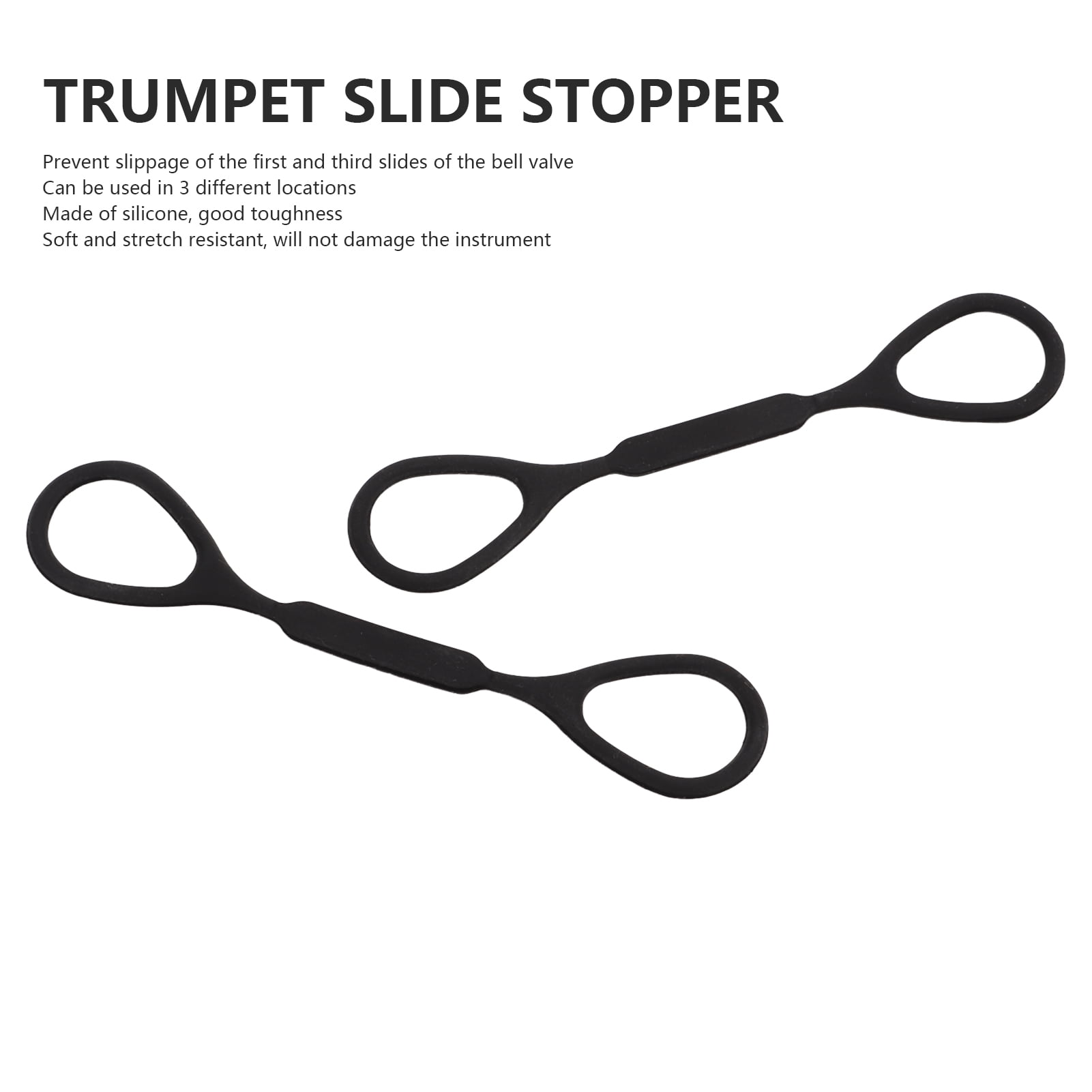 2-Pack Black Silicone Trumpet Slide Stopper Rings for Bell Valve ...
