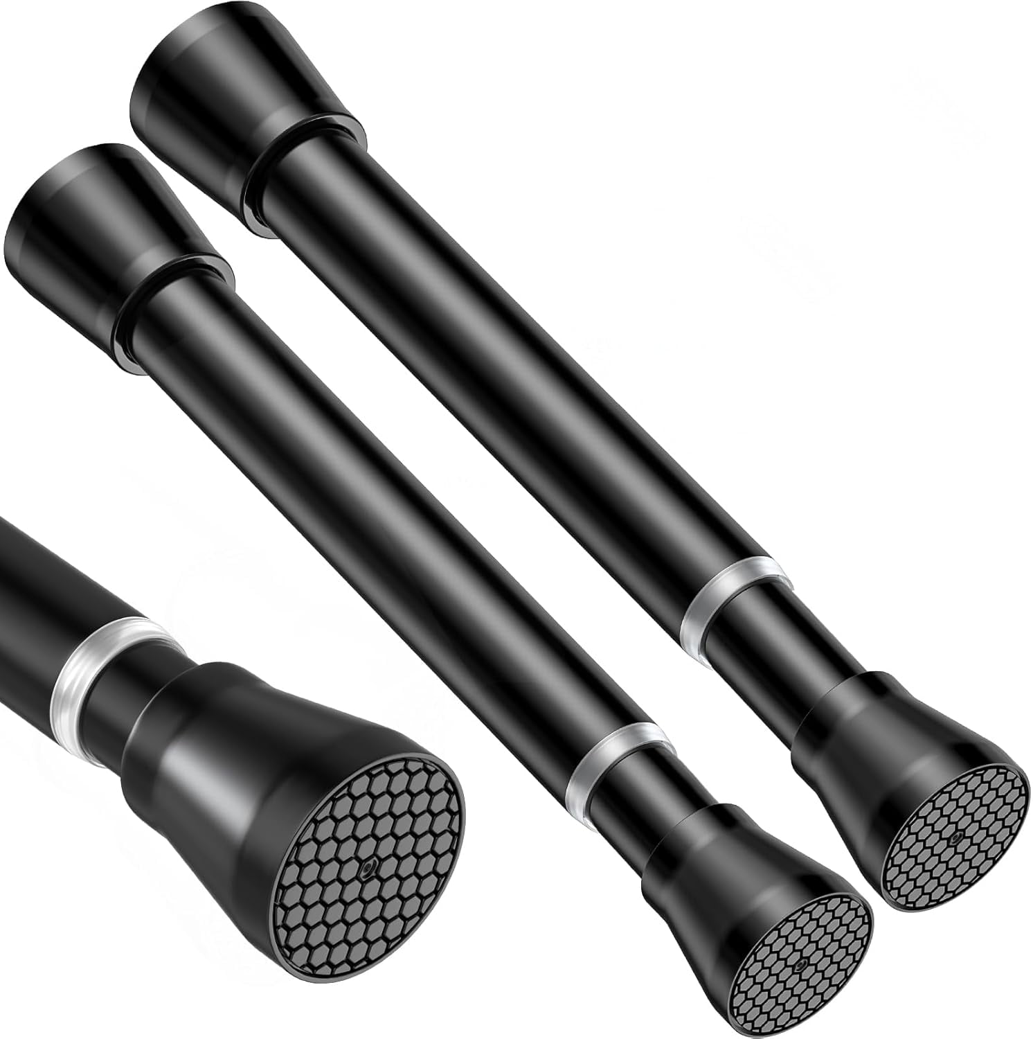 2 Pack Black Small Tension Curtain Rod 16-26 Inch,7/8" inch Adjustable ...