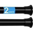 2 Pack Black Spring Tension Curtain Rods 31-76 Inches,Adjustable ...