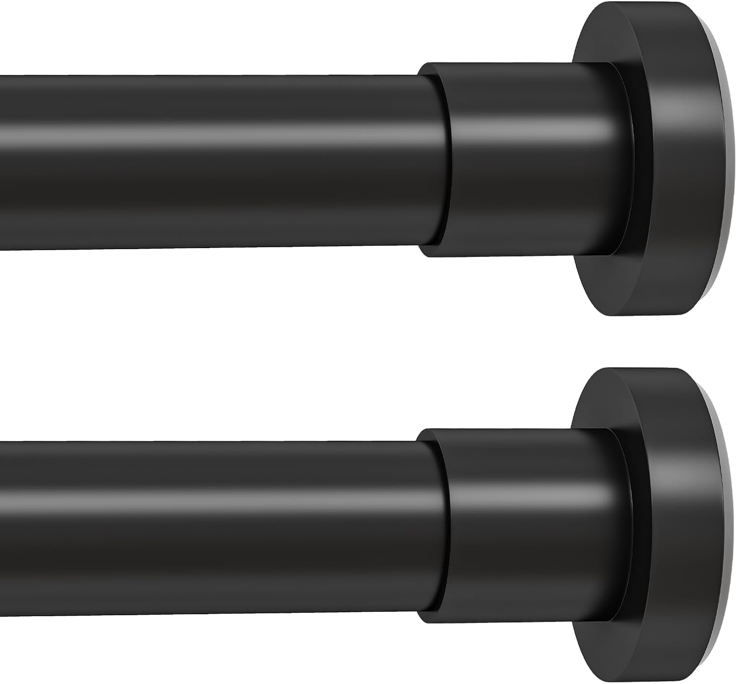 2-Pack Black Spring Tension Shower Rods, Adjustable 33 to 72 Inches, 1 ...