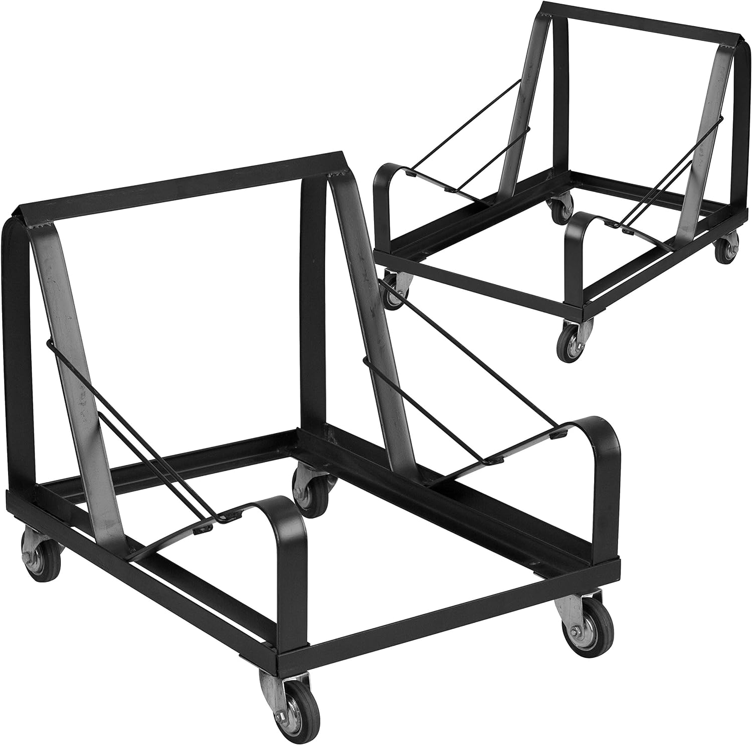 2 Pack Black Steel Heavy Duty Sled Base Stack Chair Dolly - Chair Truck ...
