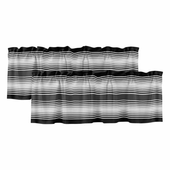 2 Pack Black Stripes Valance for Window Minimalist Stripe Modern ...