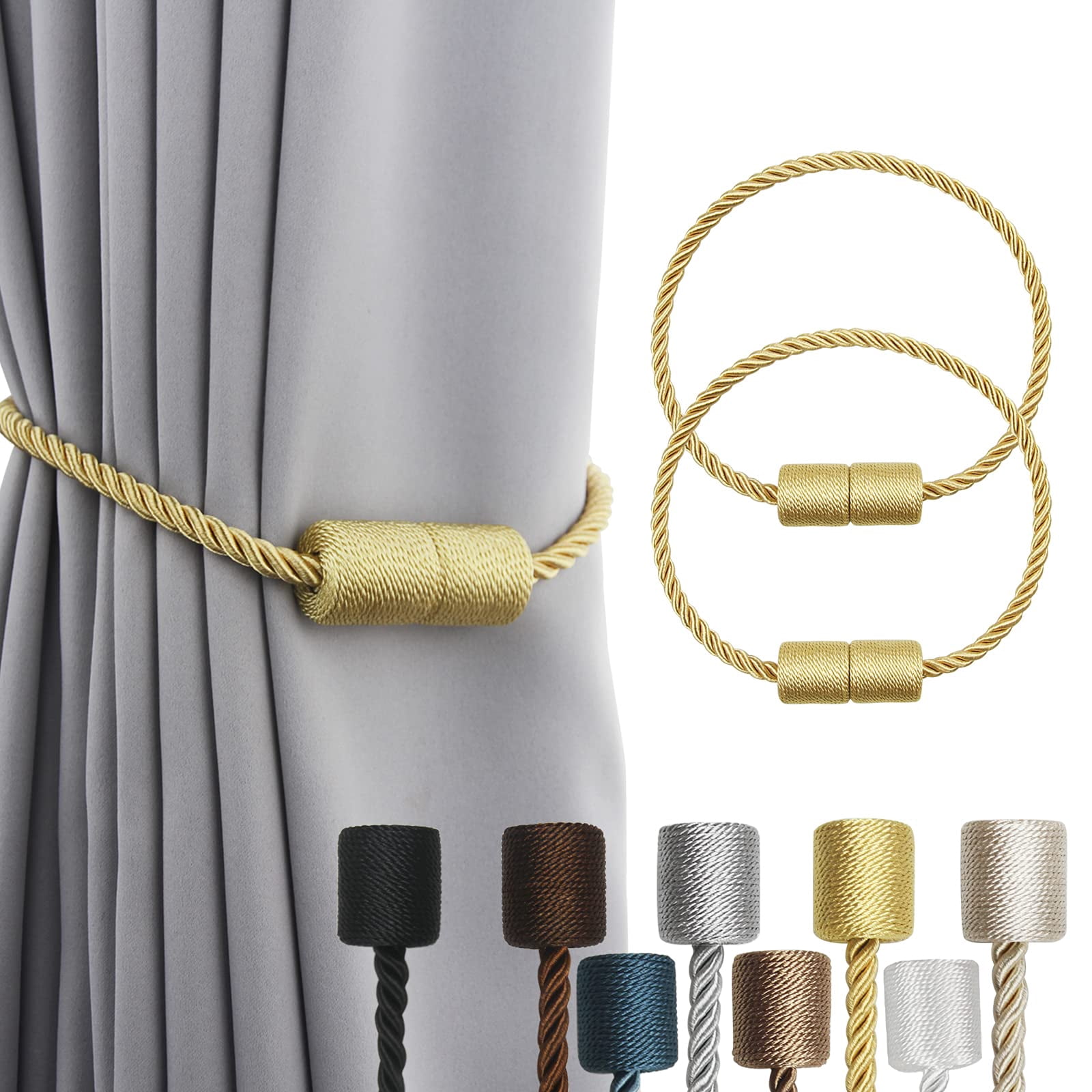 2 Pack Black Strong Magnetic Curtain Tiebacks Outdoor Elegant ...