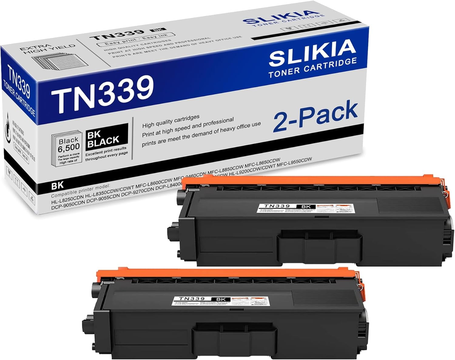 2-Pack Black TN339 Toner Cartridge: Compatible TN339 TN-339 Replacement for Brother HL-L8250CDN ...