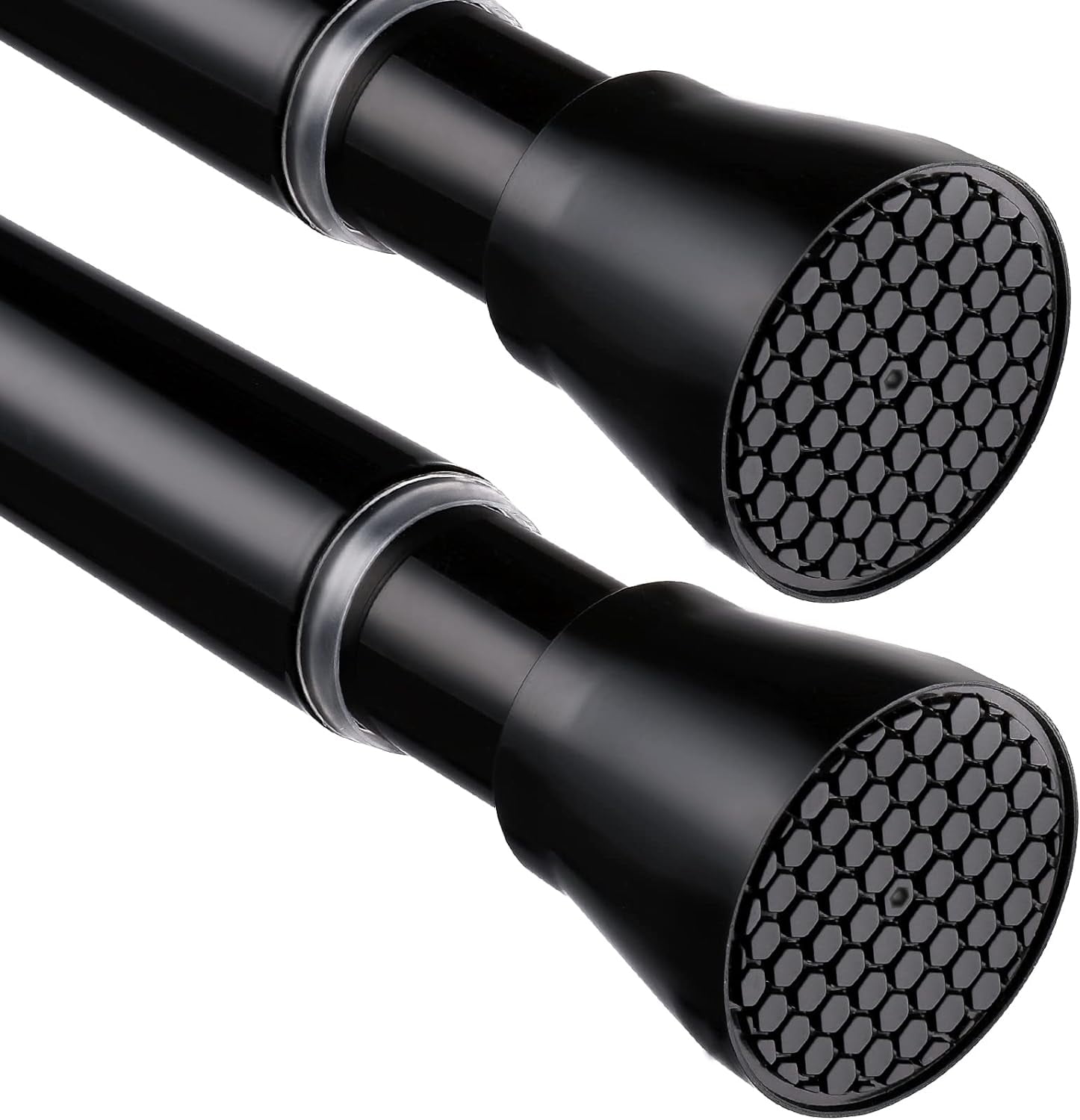 2 Pack Black Tension Curtain Rod for Windows 28 to 48 Inch,7/8"Small ...