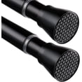 2 Pack Black Tension Curtain Rod for Windows 28 to 48 Inch,7/8"Small ...