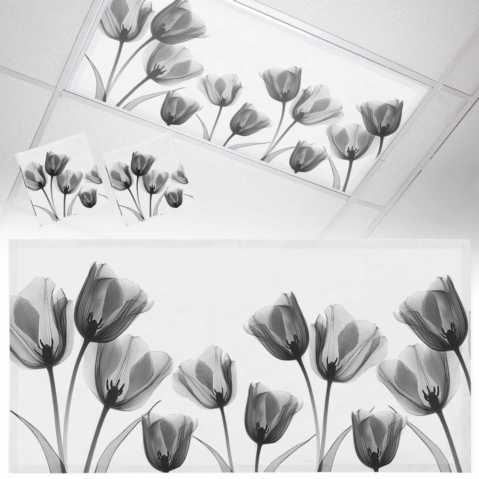 2 Pack Black Tulip Fluorescent Light Covers for Ceiling Lights ...