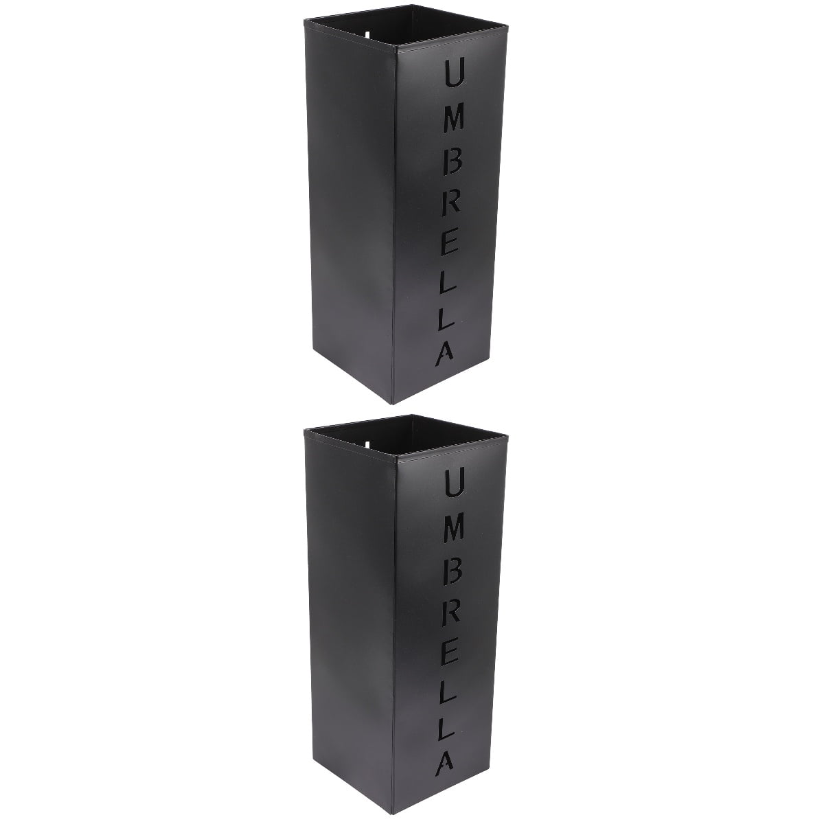 2 Pack Black Umbrella Stand Square Bucket Magazine Newspaper Organizer ...
