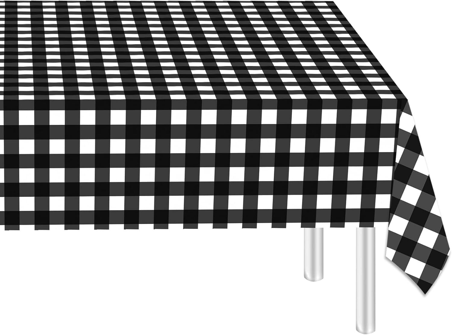 2 Pack Black and White Checkered Tablecloth Plastic Checkered Flag ...