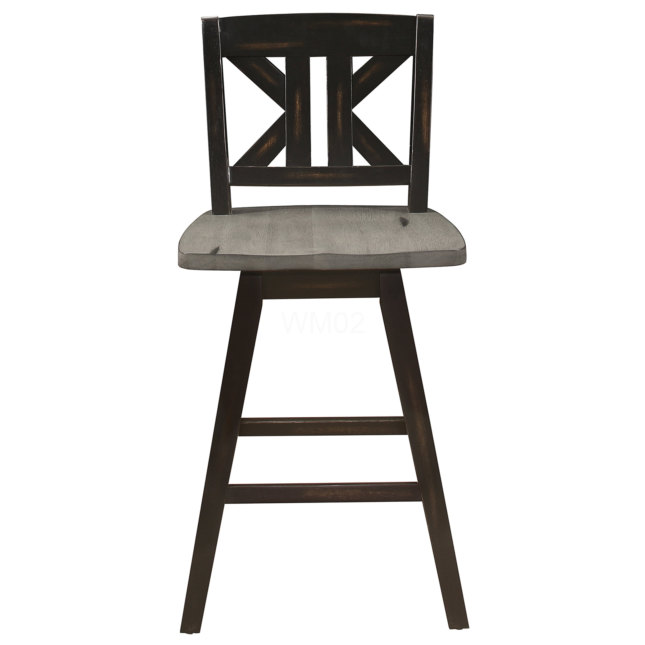 2-Pack Black and Gray Swivel Counter Stools with X-Back Design for ...