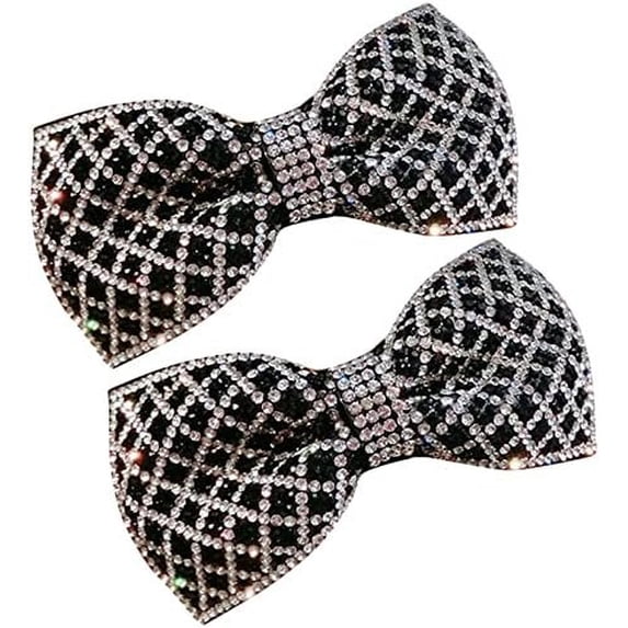 2 Pack Black or Glitter Sequins Bow Hair Clip Hairpin for Girls ,Dance ...
