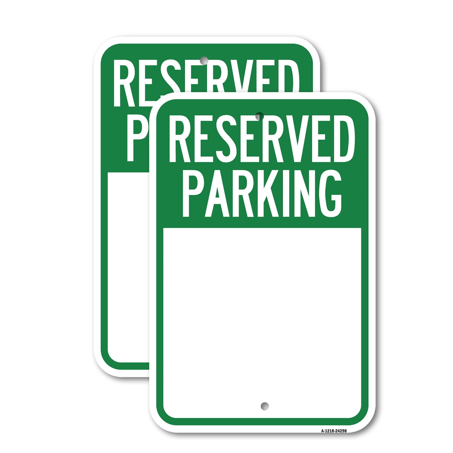 (2 Pack) Blank Reserved Parking | 18" X 24" Heavy-Gauge Aluminum Sign ...