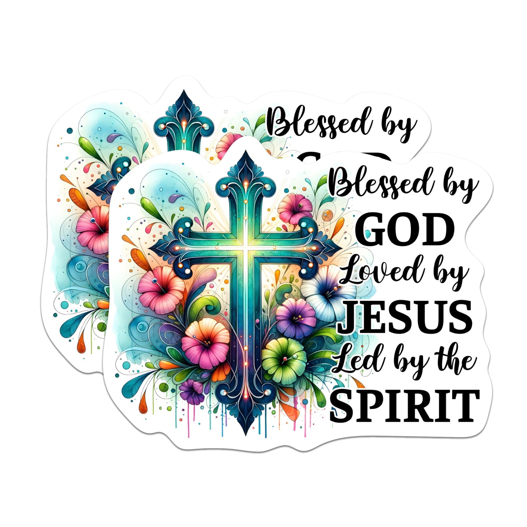 (2 Pack) Blessed by God Loved by Jesus Led by Spirit Magnets - Jesus ...