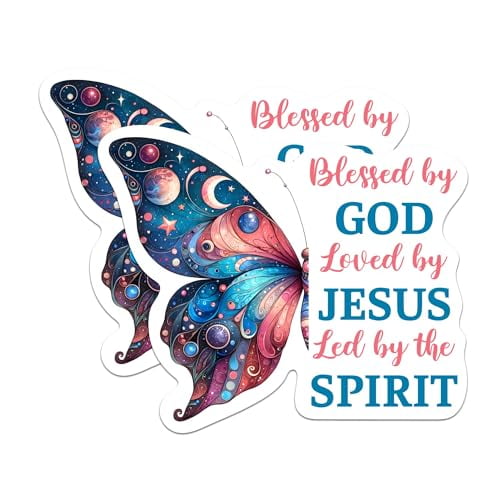 (2 Pack) Blessed by God, Loved by Jesus, Led by The Spirit Stickers ...