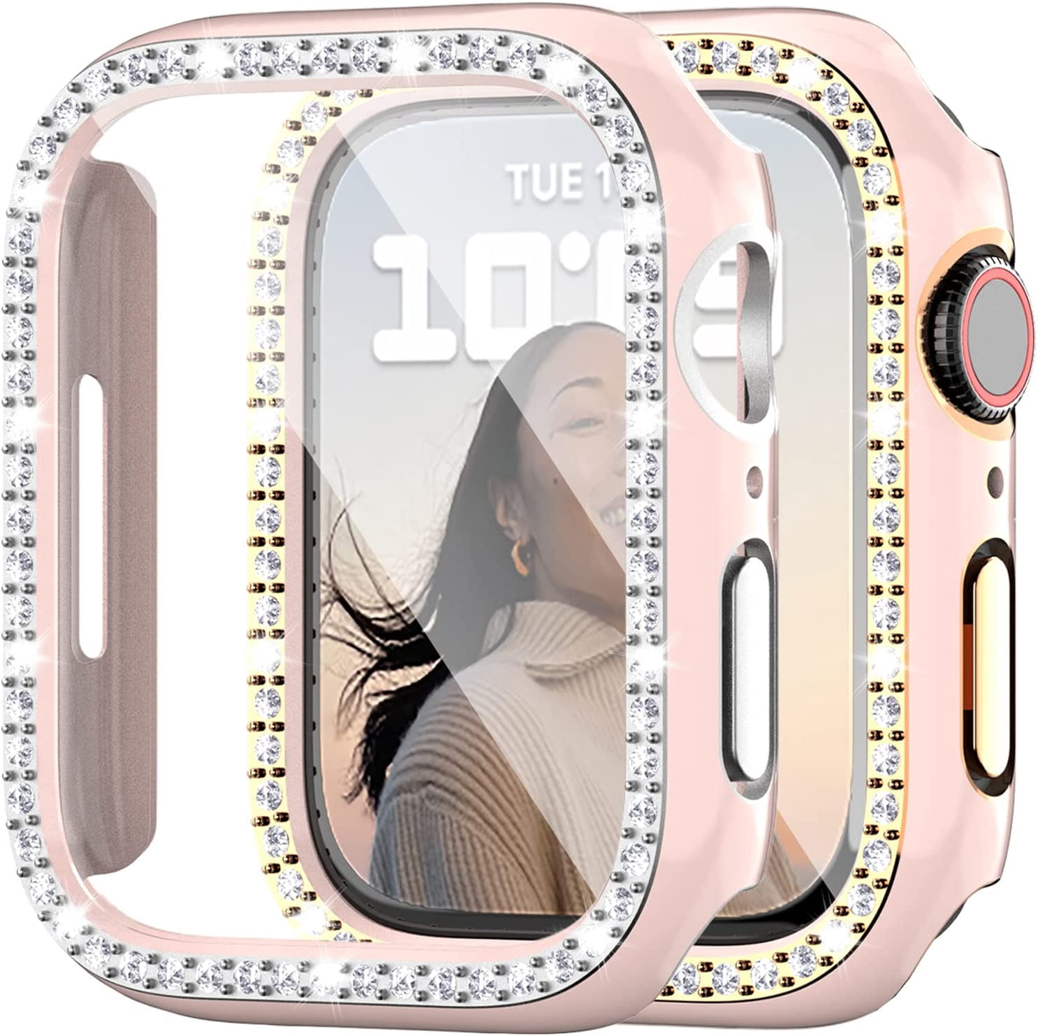 2 Pack Bling Case for Apple Watch SE 2 Series 6/5/4 SE 44mm with ...