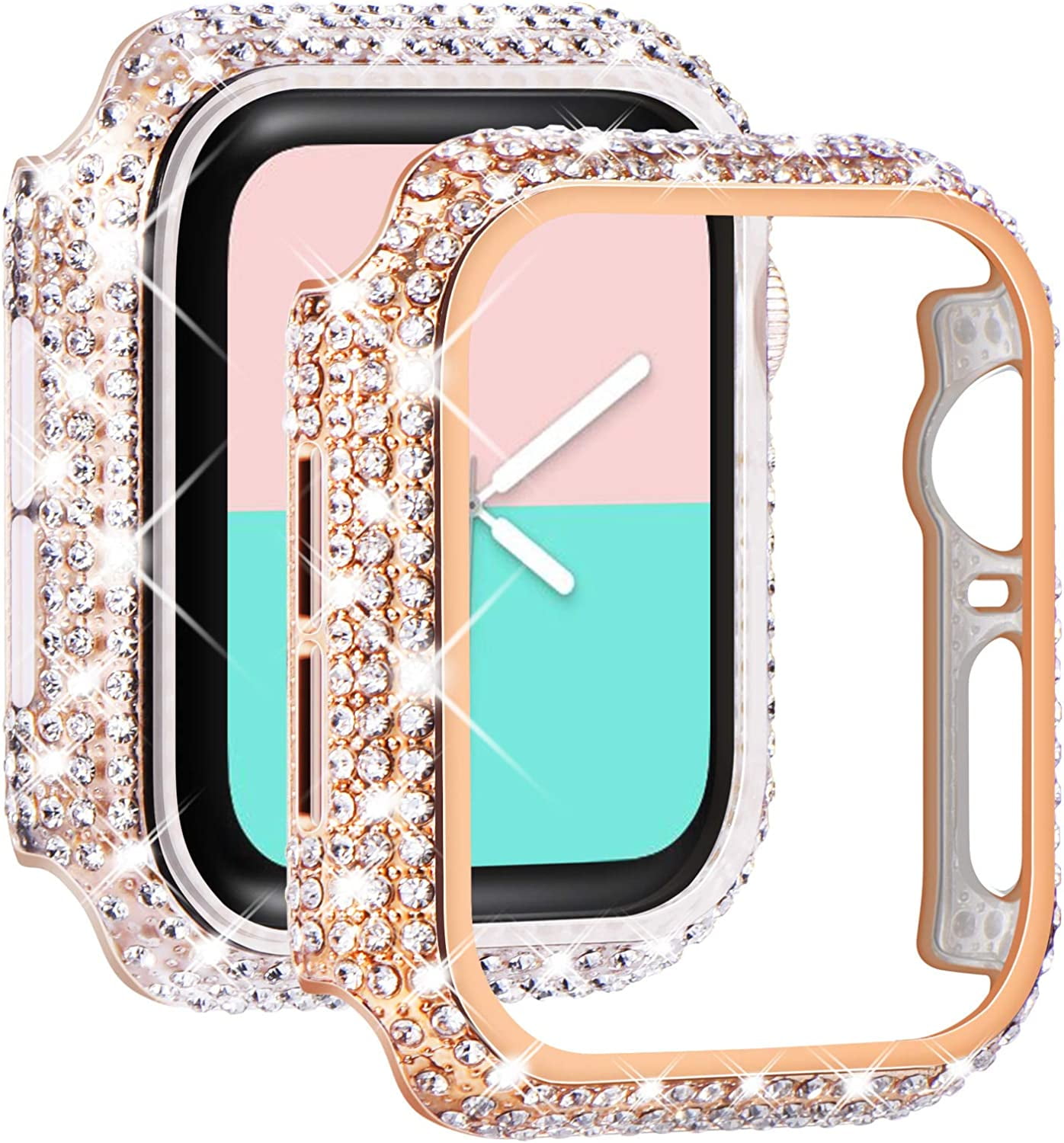 2-Pack Bling Cases Compatible for Apple Watch Case 40mm, Fully Paved ...