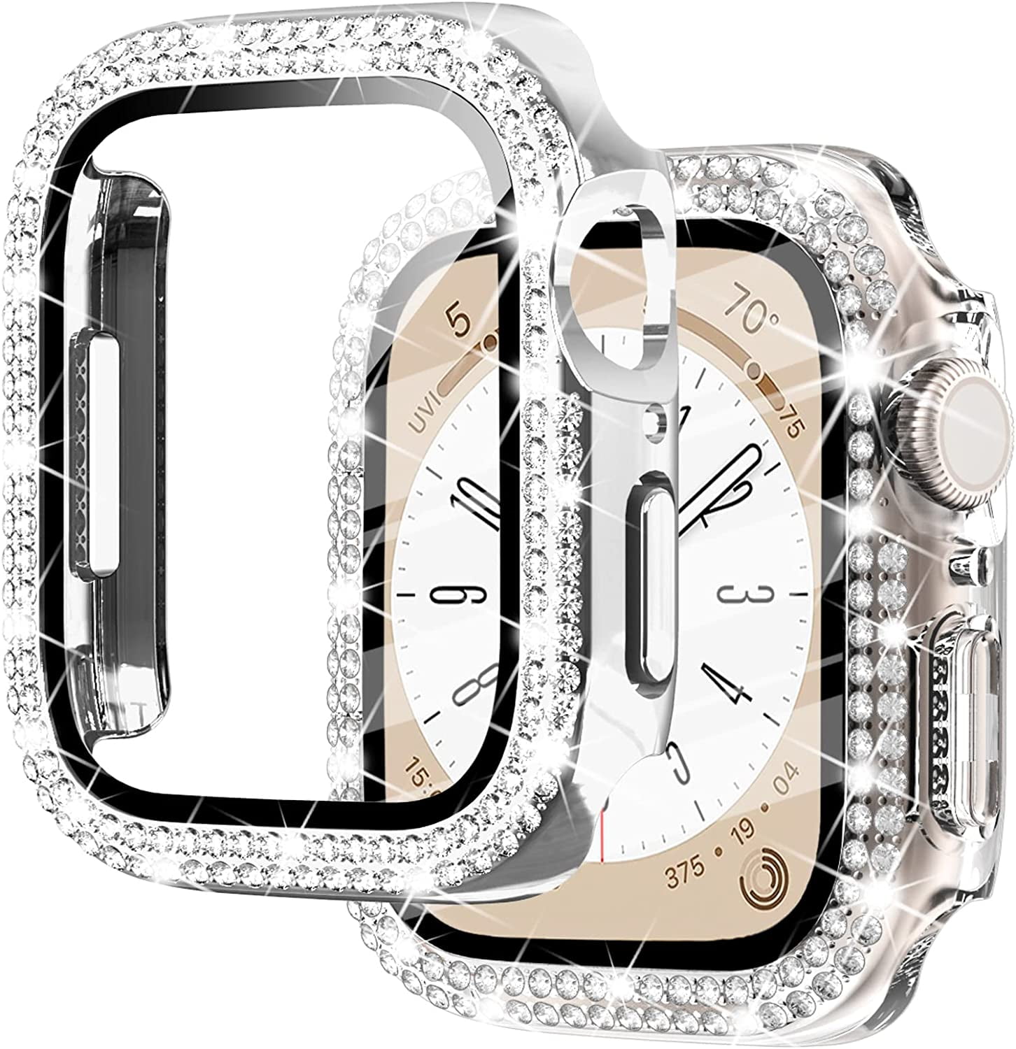 2-Pack Bling Cases with Screen Protector Compatible for Apple Watch ...