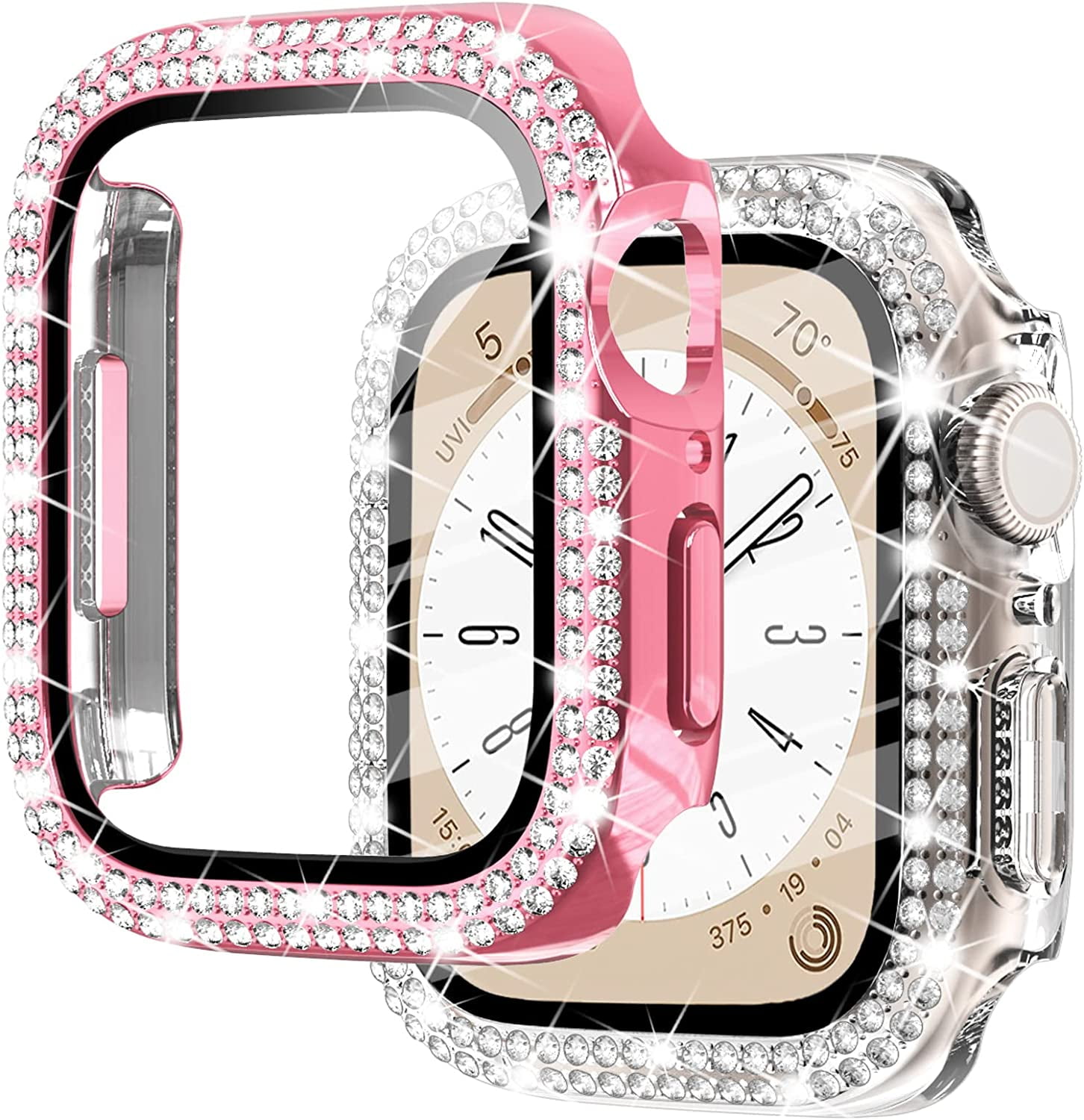 2-Pack Bling Cases with Screen Protector Compatible for Apple Watch ...