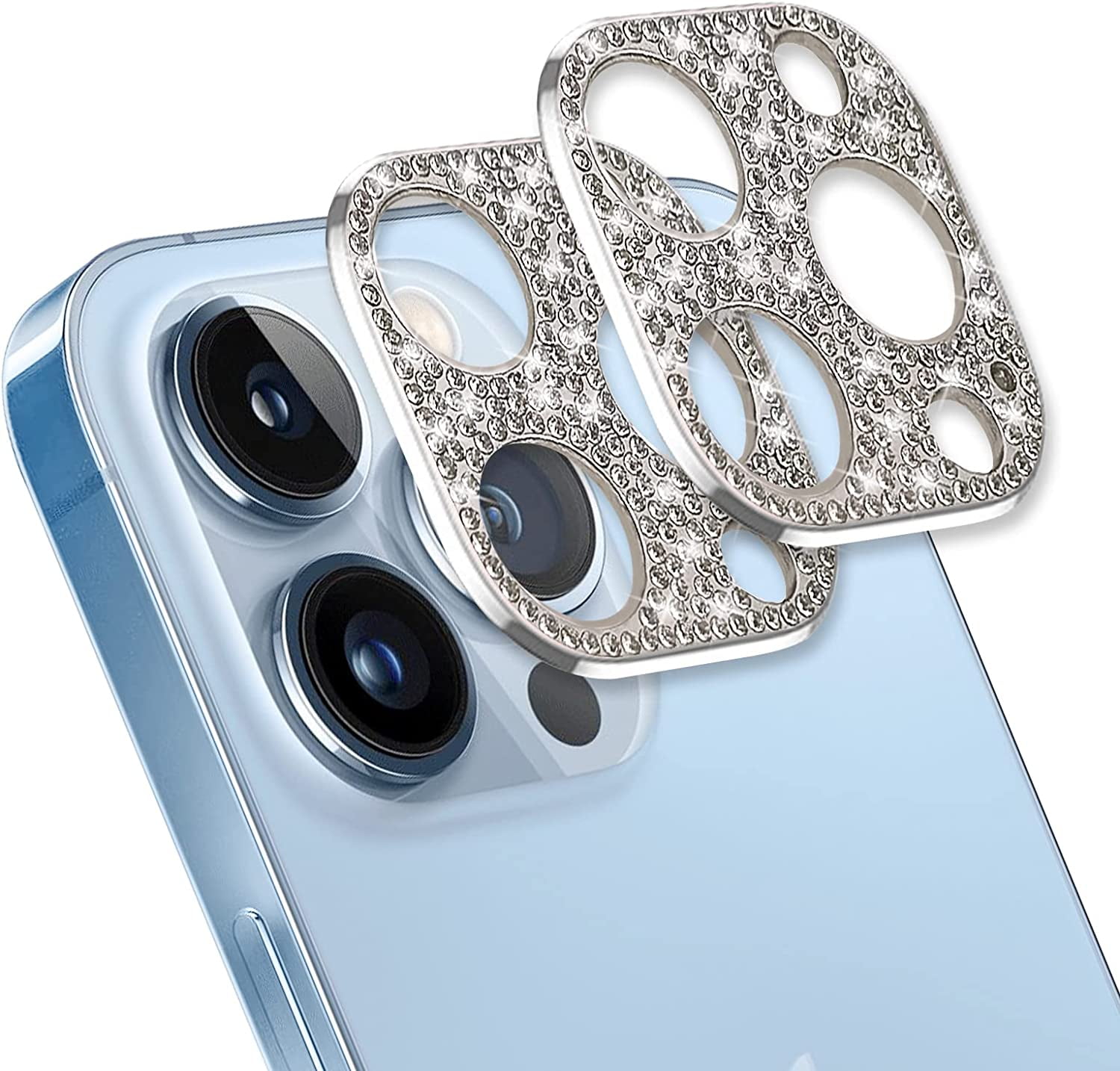 2 Pack Bling Diamond Camera Lens Protector Compatible with iPhone 13 ...