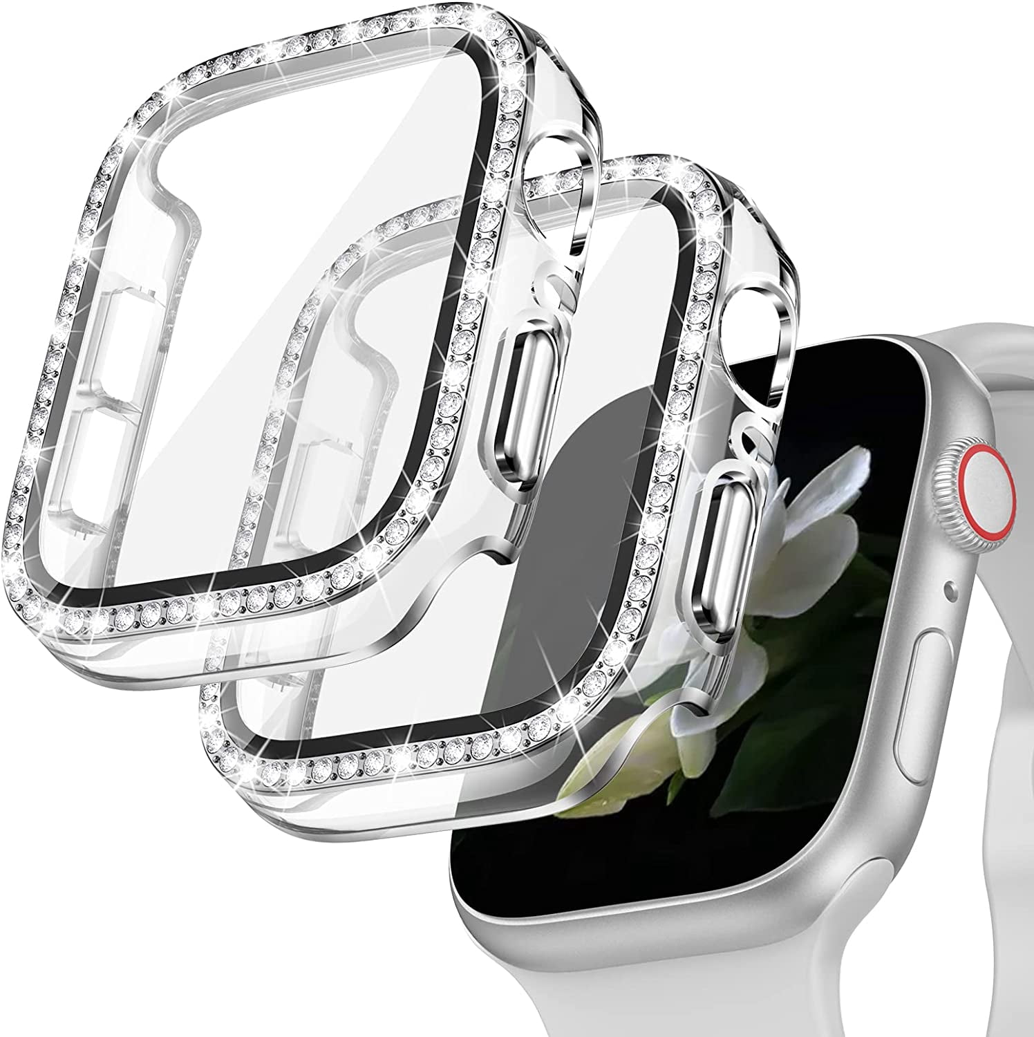 2 Pack Bling Screen Protector Case for Apple Watch Series 6 5 4 SE 40mm ...
