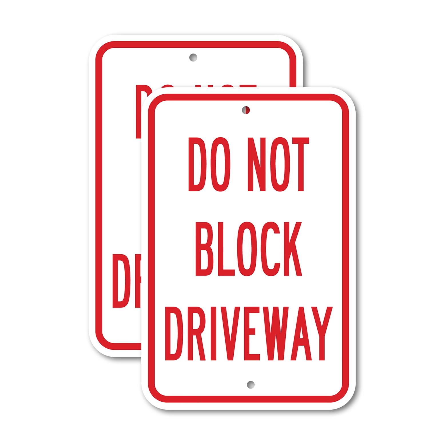 (2 Pack) Do Not Block Driveway | 18" X 24" Heavy-Gauge Aluminum Sign | Rust Free Aluminum ...